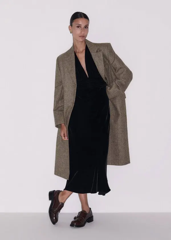 ME+EM Silk Blend Velvet Maxi Dress