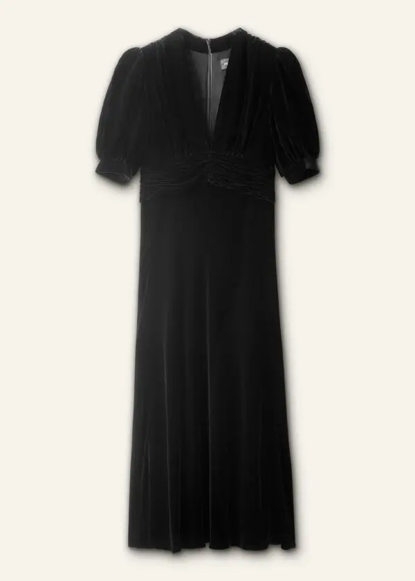 ME+EM Silk Blend Velvet Maxi Dress