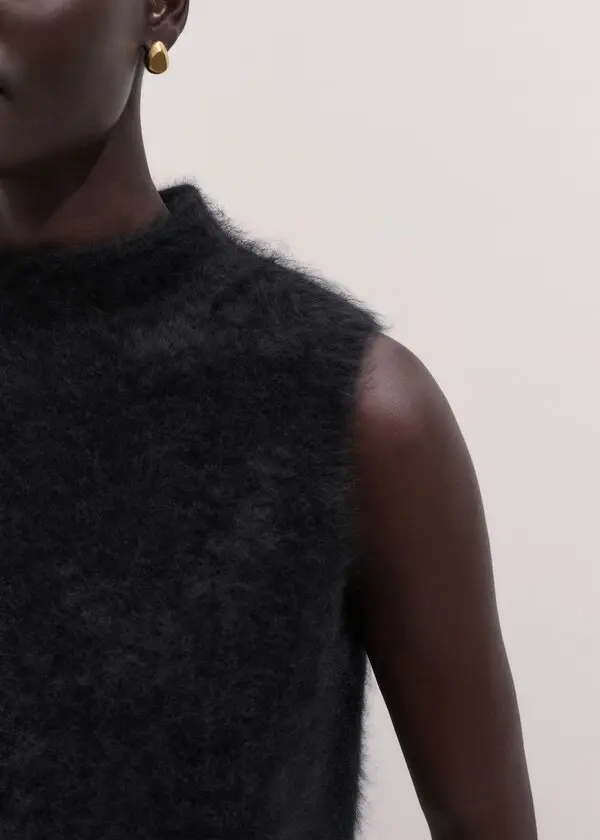 ME+EM Brushed Cashmere High Neck Straight Vest