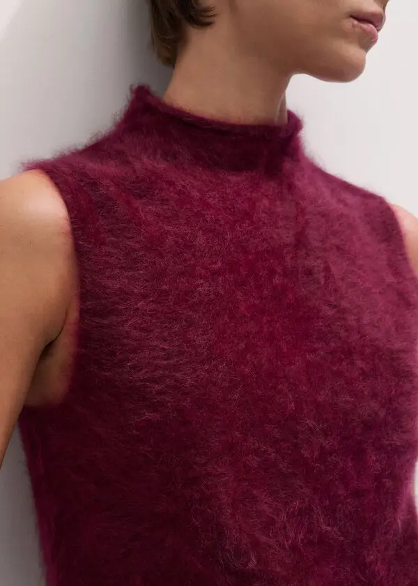 ME+EM Brushed Cashmere High Neck Straight Vest