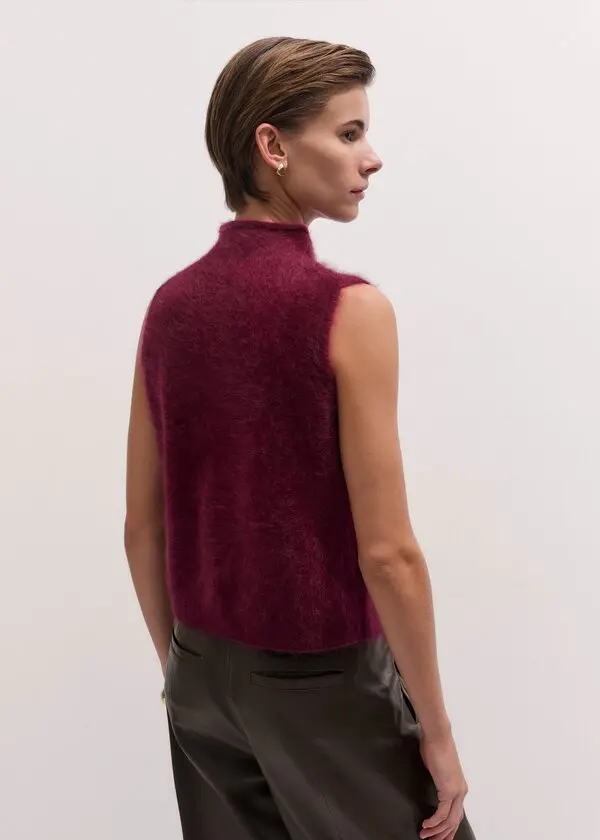 ME+EM Brushed Cashmere High Neck Straight Vest