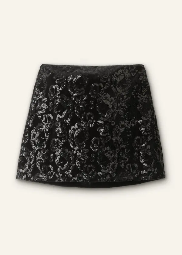 ME+EM Sequin Velour Mini Skirt