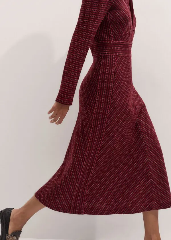 ME+EM Stripe Tweed Midi Dress