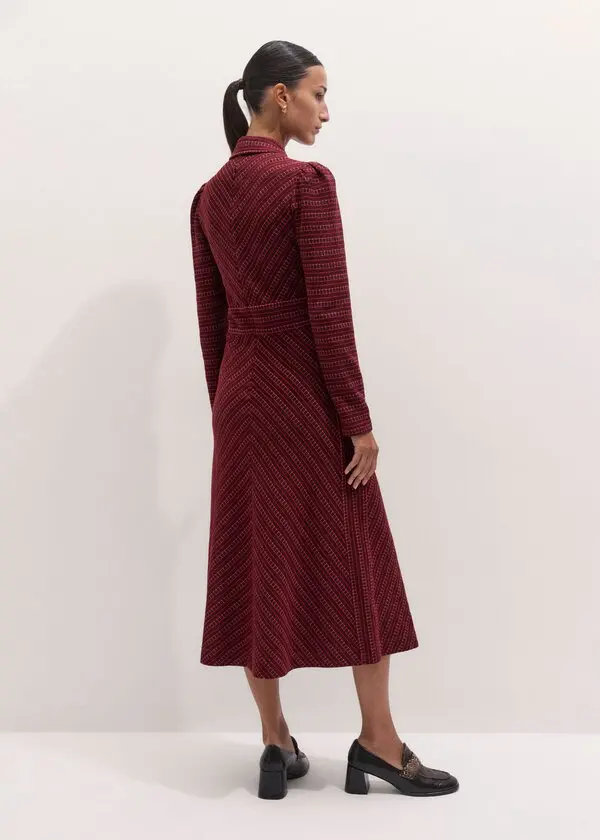 ME+EM Stripe Tweed Midi Dress