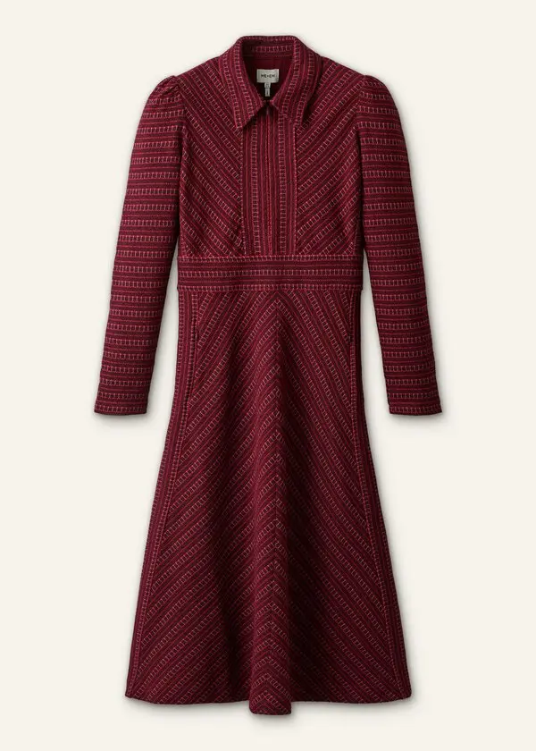 ME+EM Stripe Tweed Midi Dress