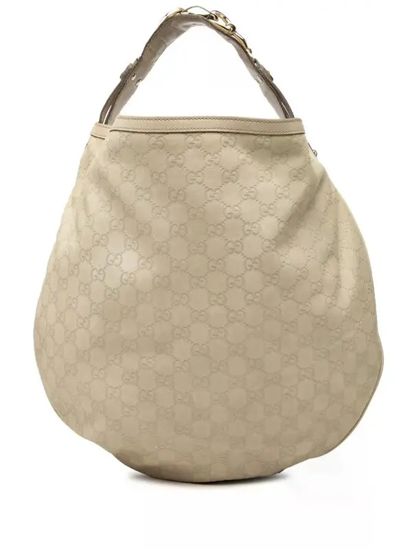 Gucci 2000-2015 Guccissima Horsebit Wave Hobo Bag - Brown