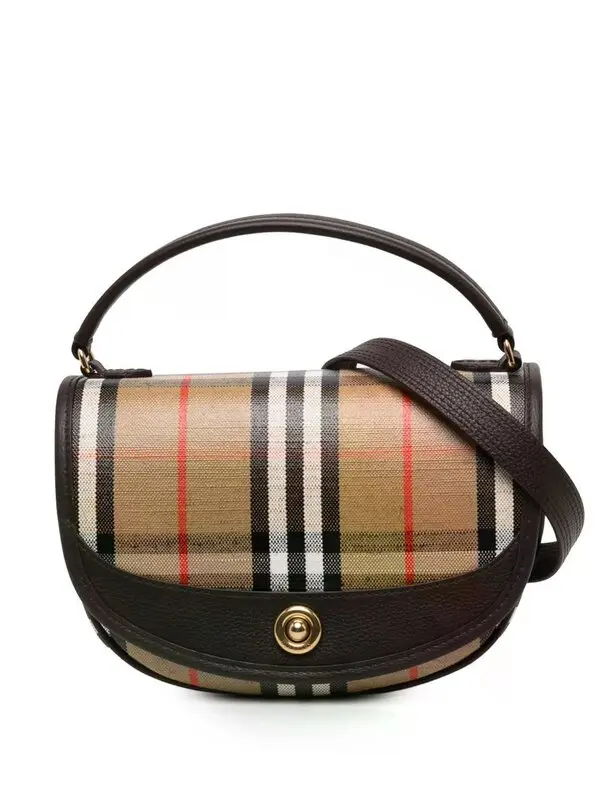 Burberry 2023-2026 Leather Trimmed House Check Coated Canvas Highlands Satchel - Neutrals
