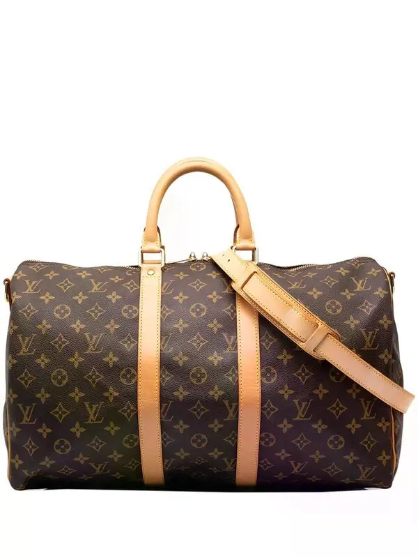 LOUIS VUITTON 1999 Monogram Keepall Bandouliere 45 Travel Bag - Brown