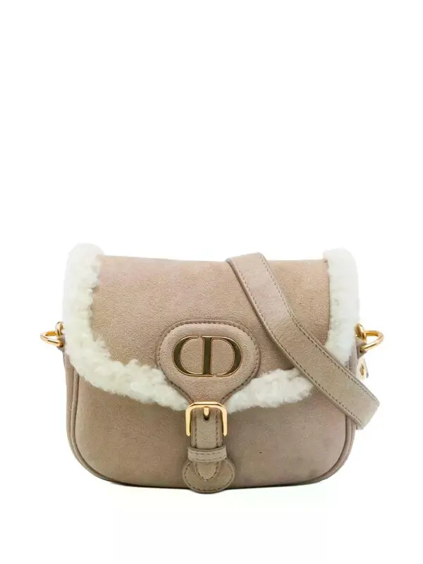 Dior 2020 Small Suede Shearling Bobby Crossbody Bag - Neutrals