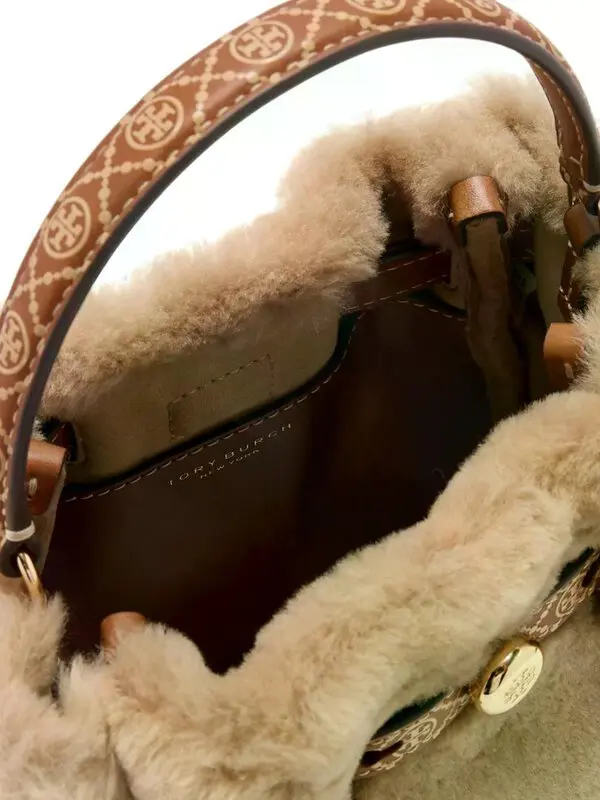 Tory Burch Mini Romy Shearling Bucket Bag