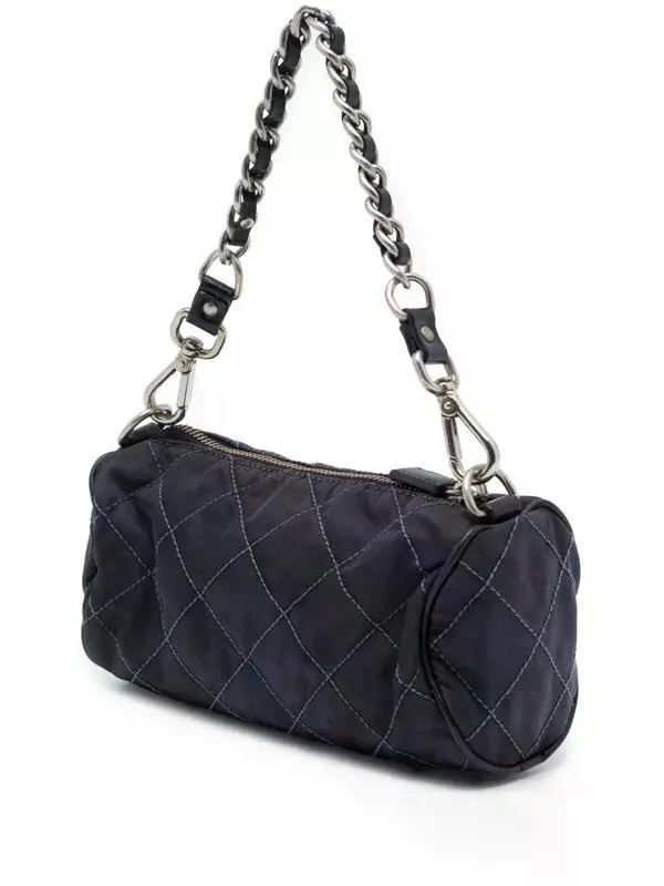 Prada 2000-2013 Impuntu Tessuto Barrel Pochette Shoulder Bag
