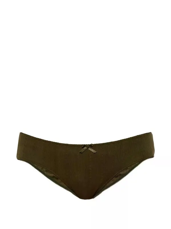 MAISON MARGIELA Logo-patch Pointelle-knit Briefs - Green
