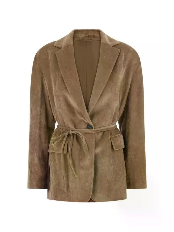 Brunello Cucinelli Corduroy Single-breasted Blazer - Brown
