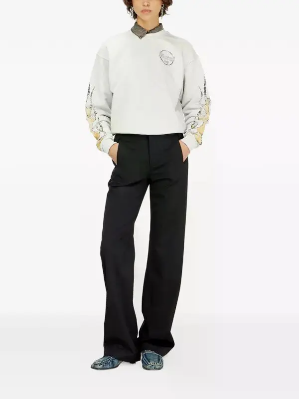 DIESEL® Drawstring-hem Sweatshirt With Crack Print