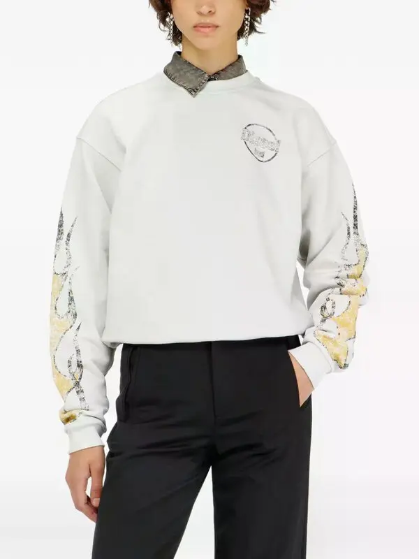 DIESEL® Drawstring-hem Sweatshirt With Crack Print
