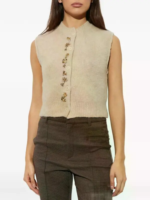 FORTE_FORTE Embellished Knitted Vest