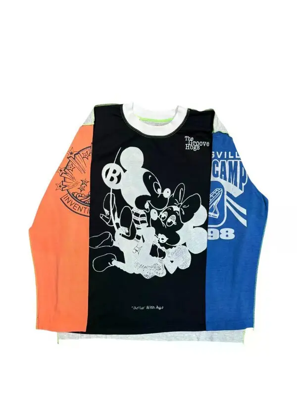 BETTER WITH AGE Patchwork Reversible Long-sleeve T-shirt