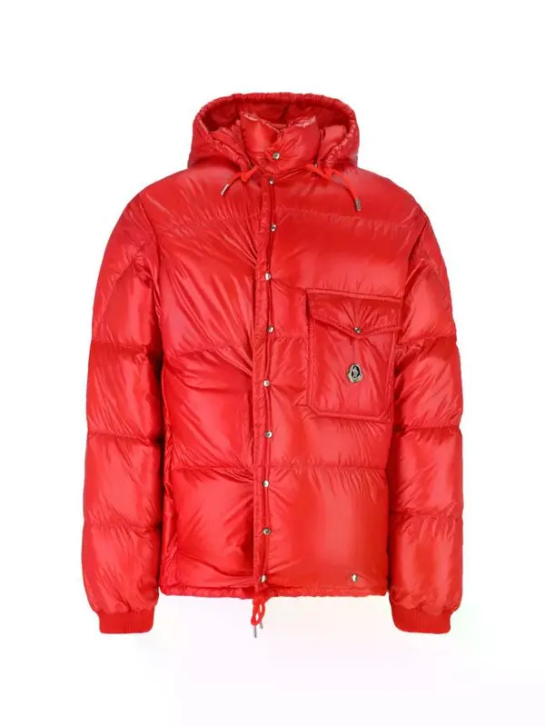 Moncler Hooded Quilted Jacket - Red