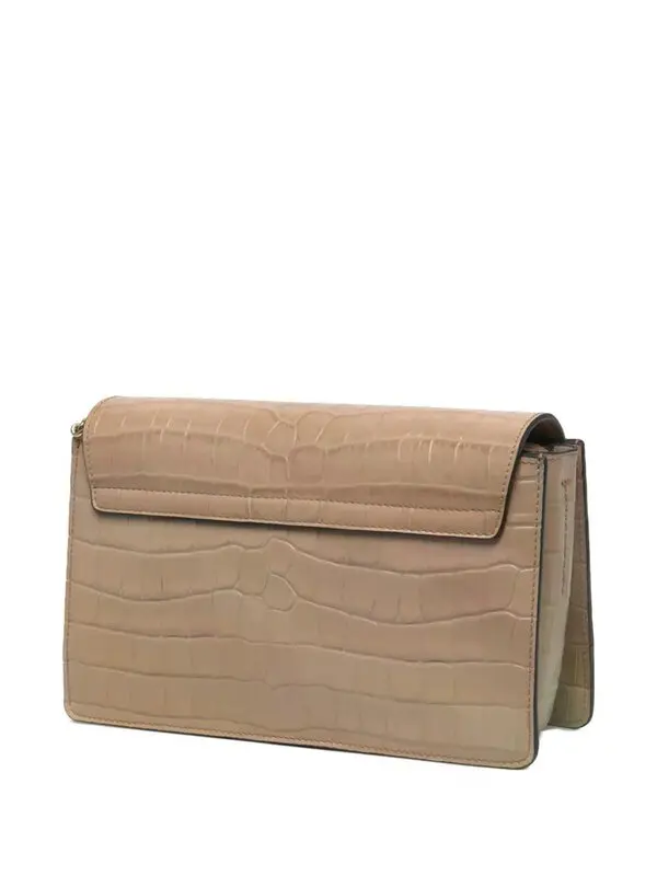 Chloé 2019 Small Croc Embossed Leather Faye Crossbody Bag - Neutrals