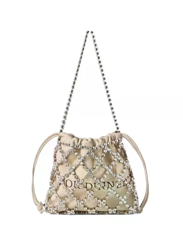 Off-White For Dinner Crystal-embellished Leather Shoulder Bag