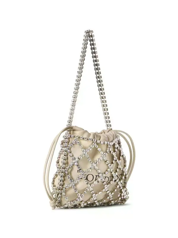 Off-White For Dinner Crystal-embellished Leather Shoulder Bag
