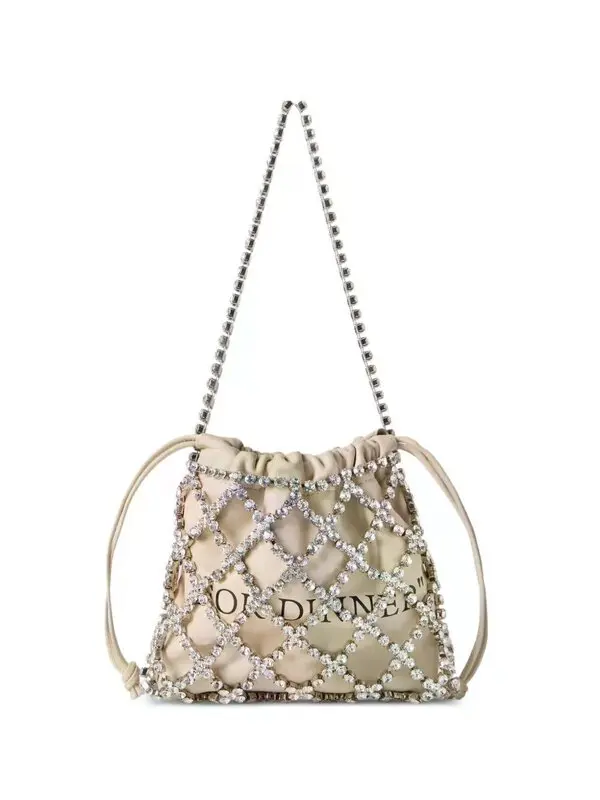 Off-White For Dinner Crystal-embellished Leather Shoulder Bag