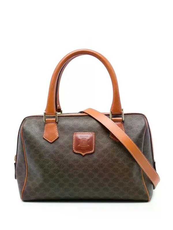 Celine 2013 Macadam Coated Canvas Satchel - Brown