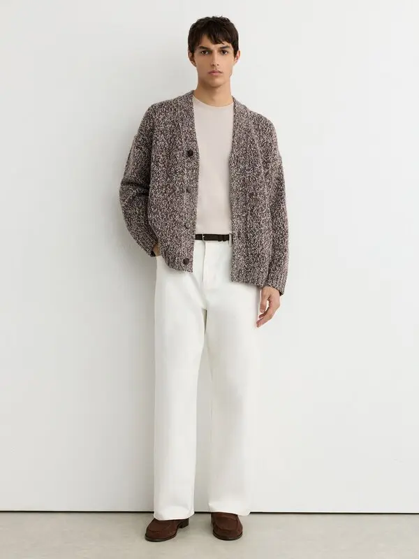 REISS Finsbury Wool-blend Speckled-knit Cardigan
