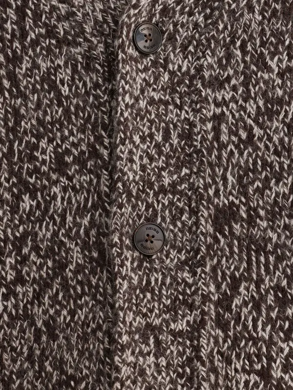 REISS Finsbury Wool-blend Speckled-knit Cardigan