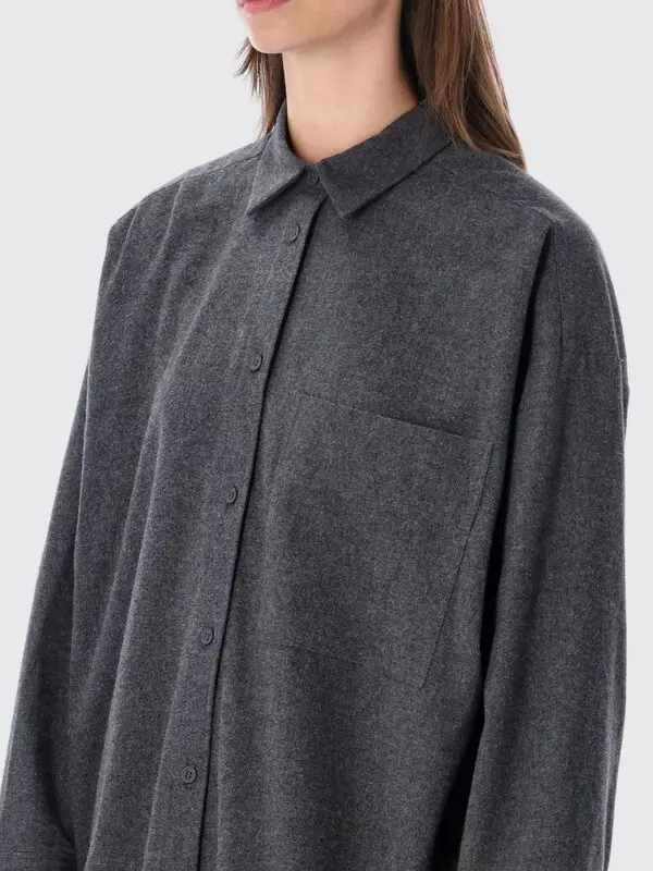BY MALENE BIRGER Relaxed Fit Organic Cotton Shirt With Dropped Shoulders - Grey