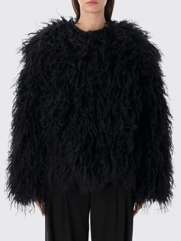 Goldbergh Reversible Short Faux Fur Coat With Graphic Print - Black