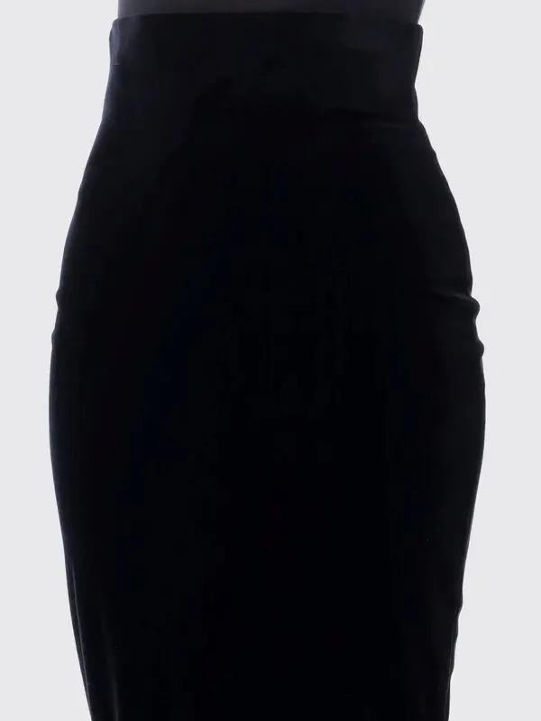 Alberta Ferretti High-waisted Velvet Midi Pencil Skirt With Back Slit