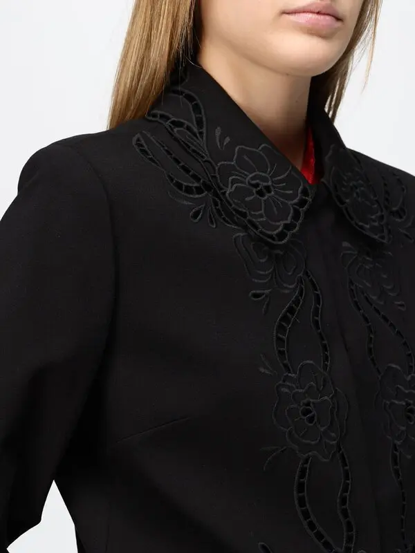 TWINSET Single-breasted Cropped Jacket In Viscose Blend With Embroidered Details