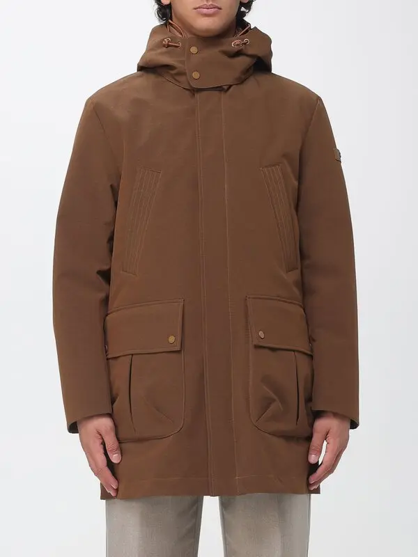 Peuterey Technical Fabric Parka With Bib And Detachable Hood - Walnut