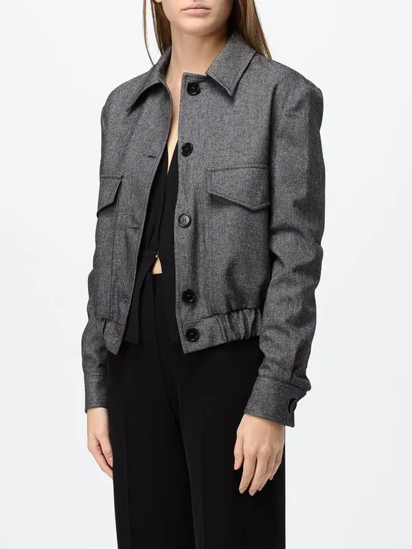 HANITA Rayon Bomber Jacket With Classic Collar