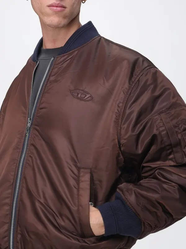DIESEL® Wind-resistant Polyester Bomber Jacket With A Relaxed Fit And Dropped Shoulders