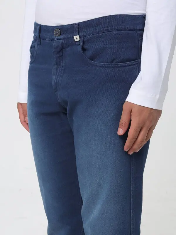 MYTHS Slim Fit Five-pocket Cotton Trousers - Blue