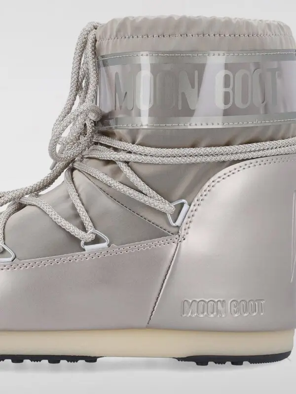 Moon Boot Low Icon Snow Boots With Adjustable Laces And Non-slip Sole - Platinum