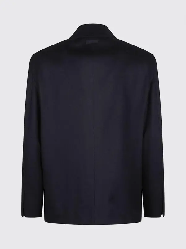 LARDINI Single-breasted Short Coat In 100% Virgin Wool With Concealed Closure
