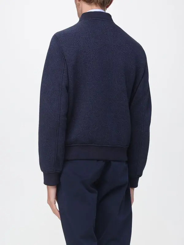 Etro Viscose Blend Bomber Jacket With Embroidered Pegasus Logo - Blue