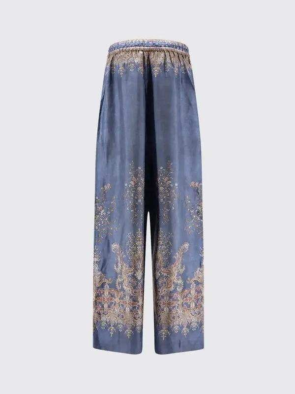 Zimmermann Valiant High-waisted Silk Palazzo Trousers With Paisley Print - Blue