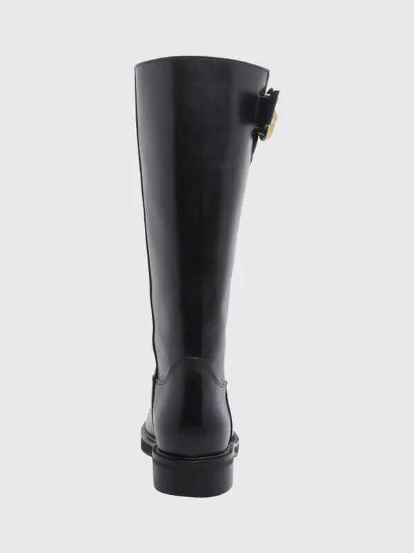 Etro Calfskin Leather Knee-high Boots With Buckle Detail - Black