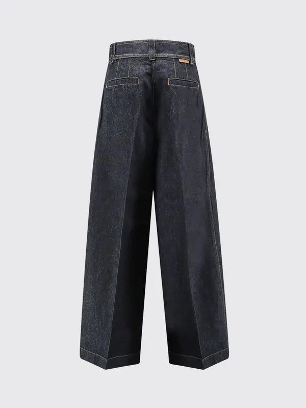 Zimmermann Mid-rise Wide-leg Jeans In Cotton Denim With Front Pleats - Blue