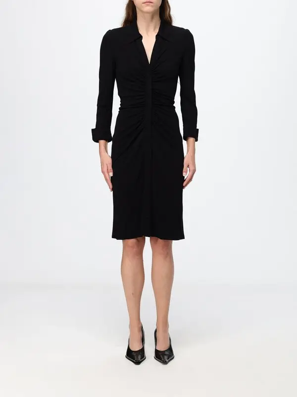 Diane Von Furstenberg Slim Fit Ruched Shirt Mini Dress In Viscose
