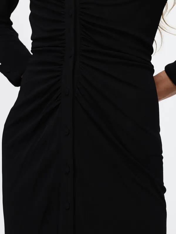 Diane Von Furstenberg Slim Fit Ruched Shirt Mini Dress In Viscose