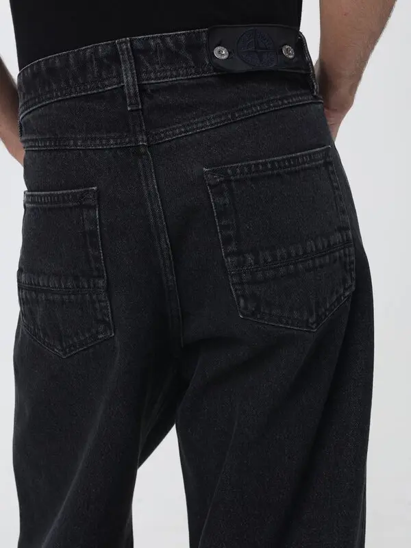 Stone Island Mid-rise Straight Jeans In Stretch Cotton Denim