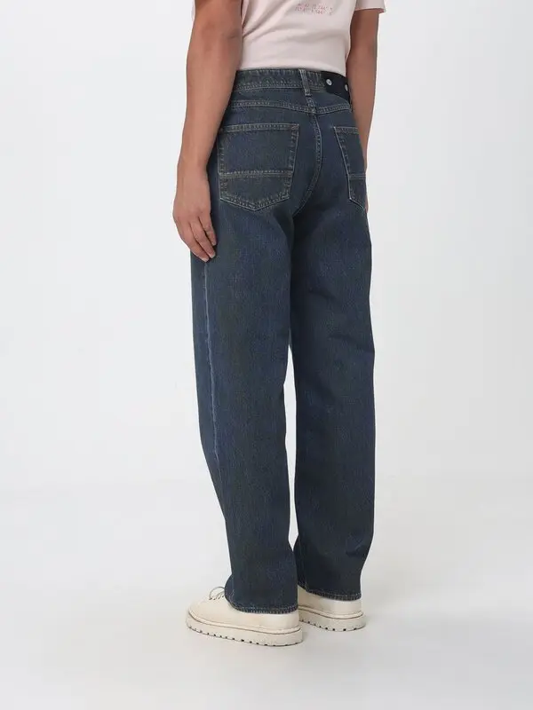 Stone Island Mid-rise Wide Leg Jeans In Cotton Denim