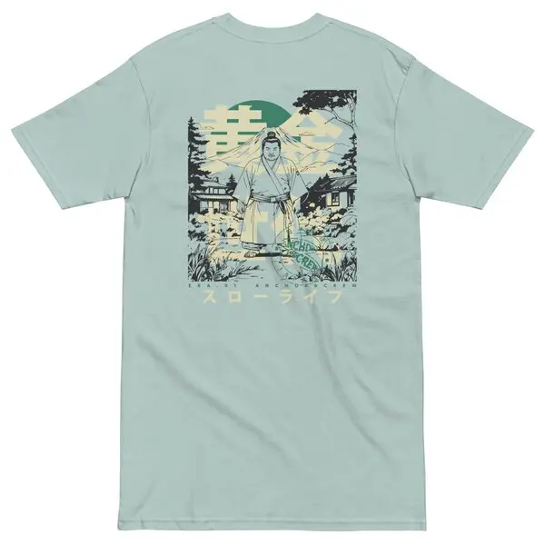 ANCHOR & CREW Ice One Sumo Japan Era Heavy Cotton T-shirt - Blue