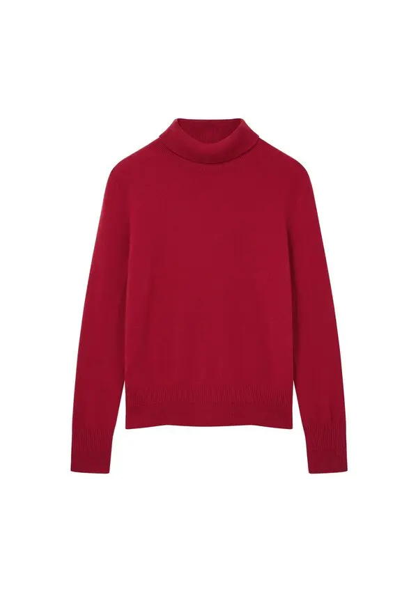 LOOP CASHMERE Cashmere Polo Neck Sweater In Garnet