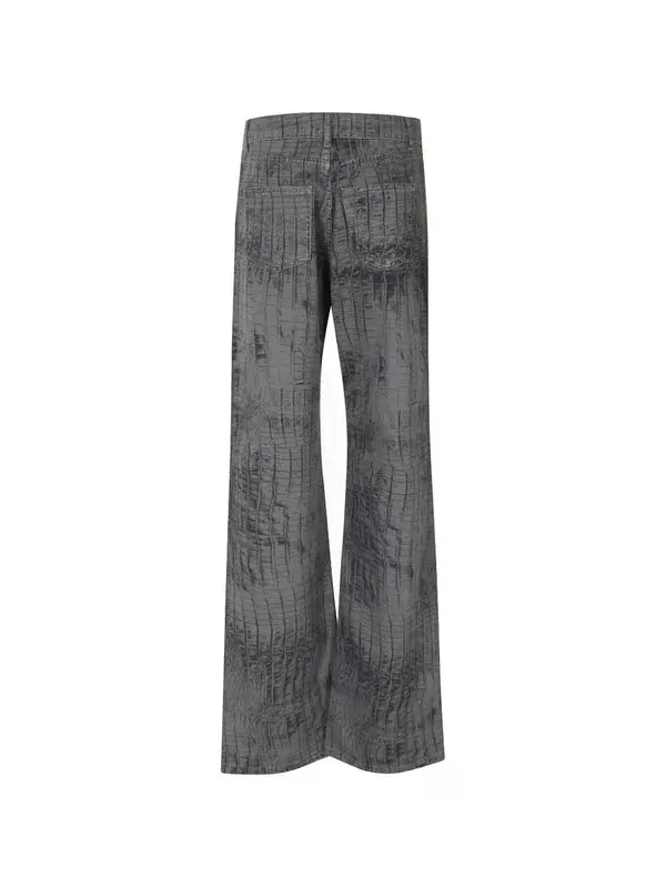 Federica Tosi Coconut Crocodile-effect Flared-leg Jeans
